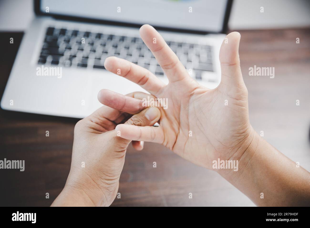 Arthritis person, finger woman ache from working in office. Concept ...