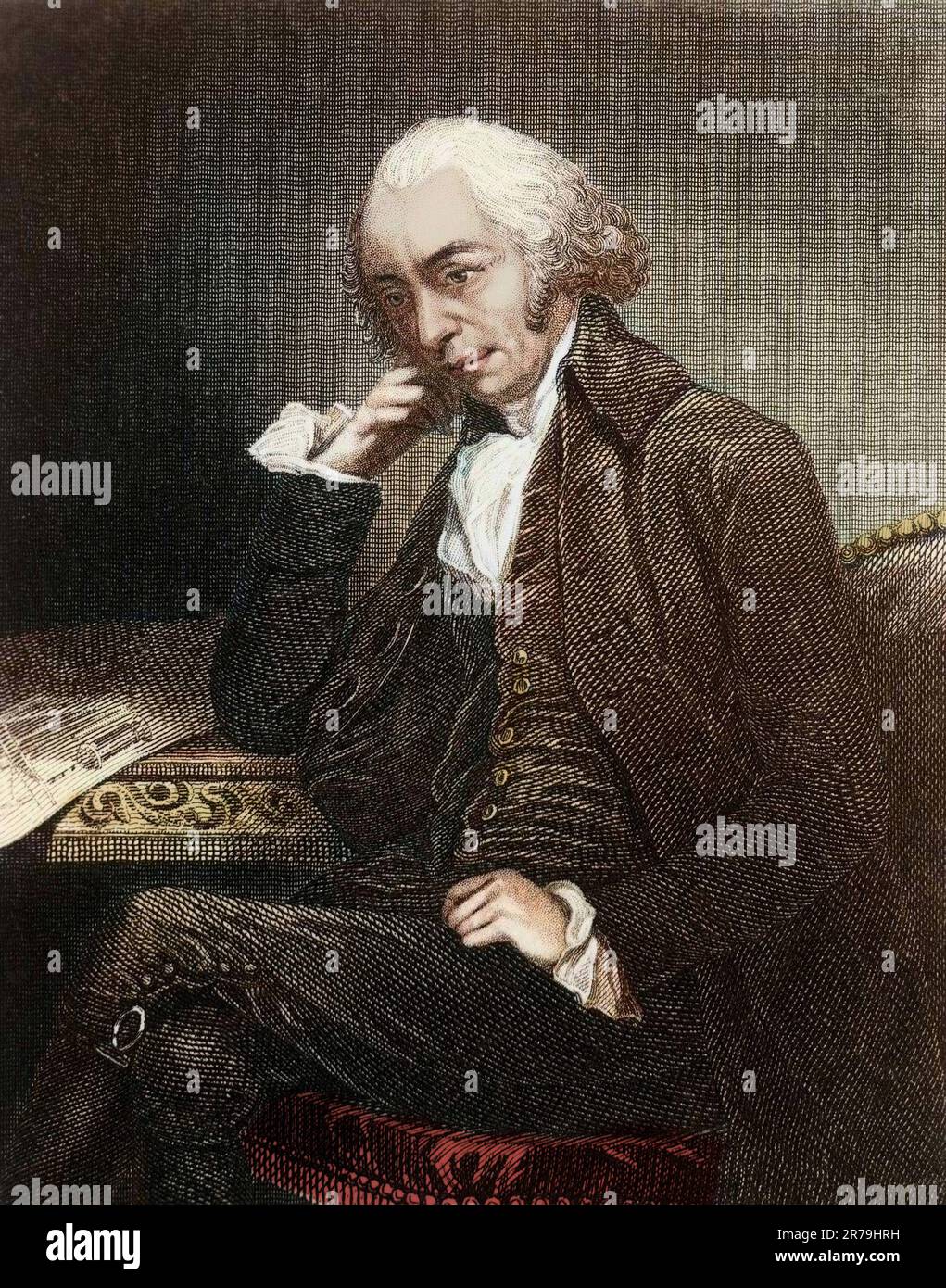 Portrait of James Watt (1736-1819), British inventor, engraving, 1792 ...