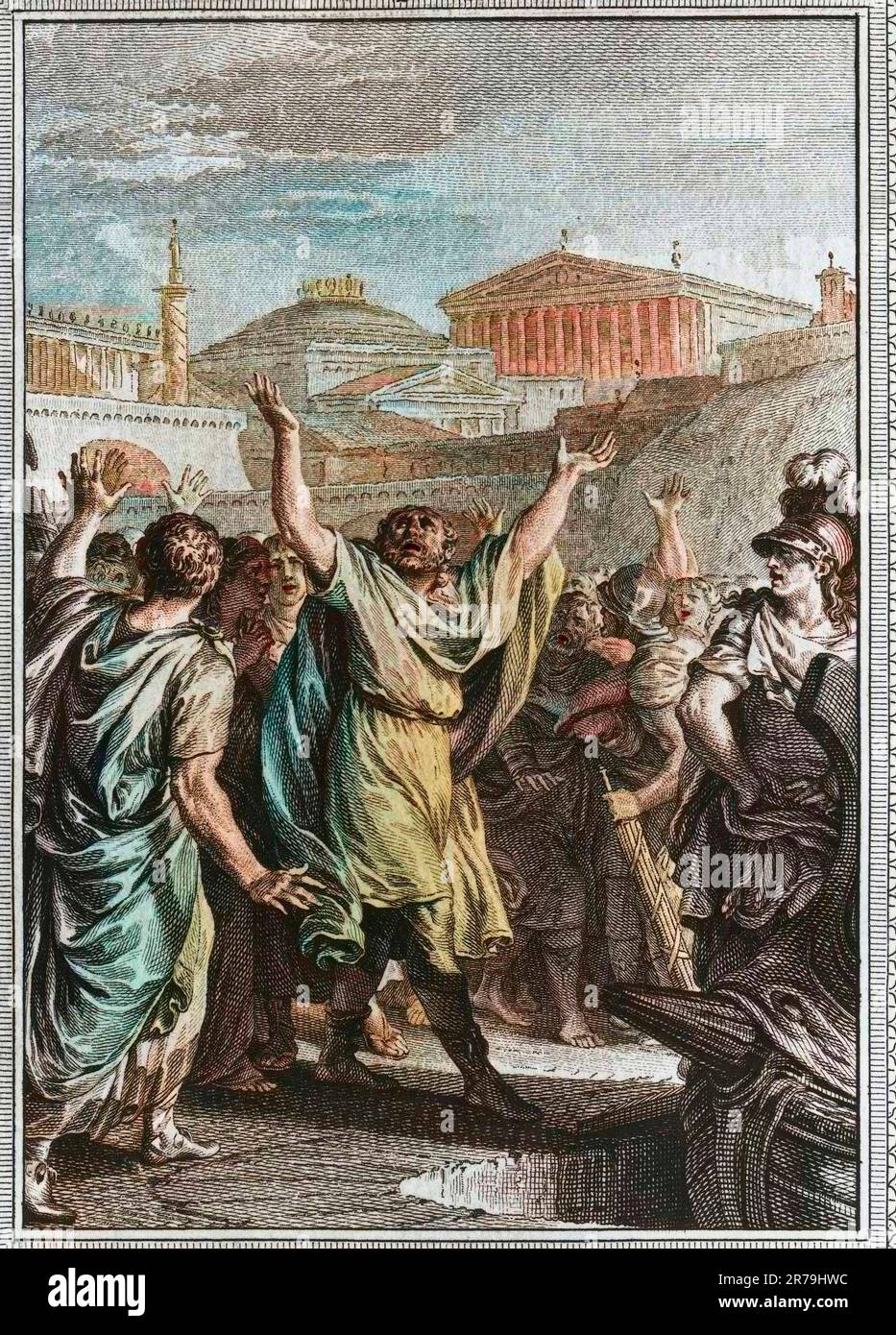 Attilio Regolo (Marcus Atilius Regulus), entouré d'une foule ...