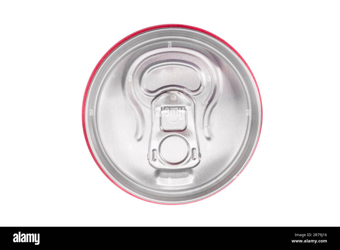An aluminum can with a pull-tab, isolated on the white background a ...