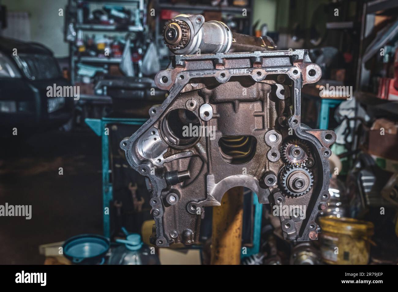 Car engine under repair. Disassembled car for repair Stock Photo - Alamy