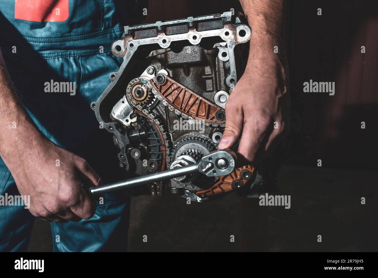 Mechanic working diesel engine engine hi-res stock photography and ...