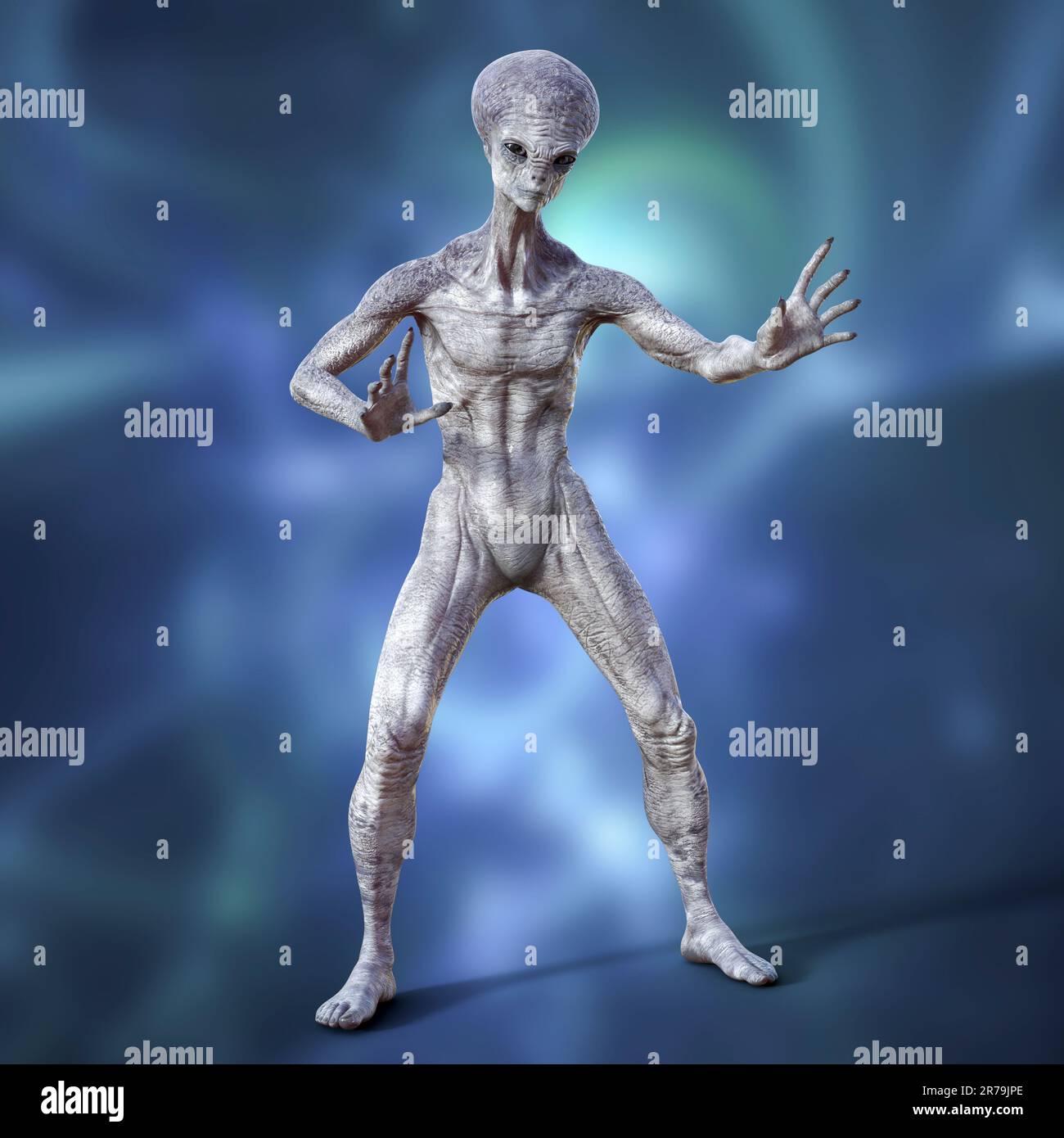Humanoid alien with photo realistic highly detailed skin texture, 3D illustration Stock Photo ...