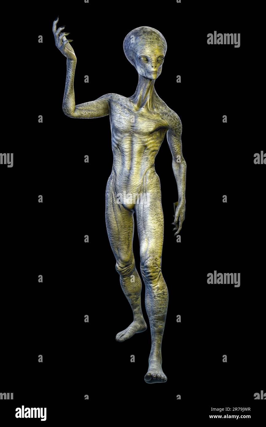Humanoid alien with photo realistic highly detailed skin texture, 3D ...