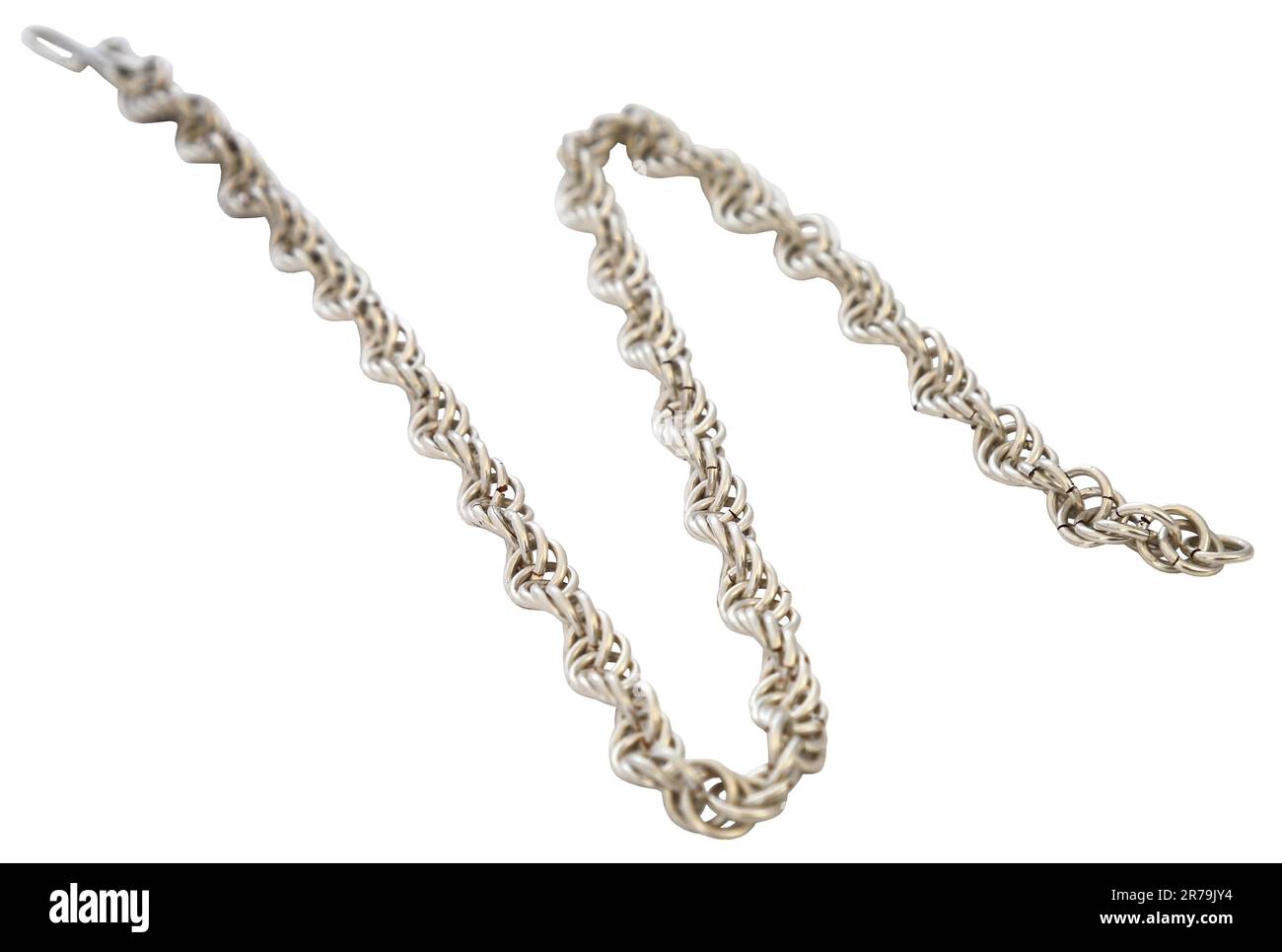 Silver necklace chain closeup and isolated Stock Photo - Alamy