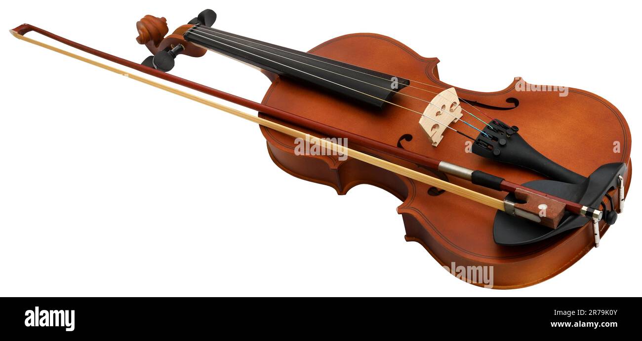 Violin a popular musical instrument closeup and isolated Stock Photo ...