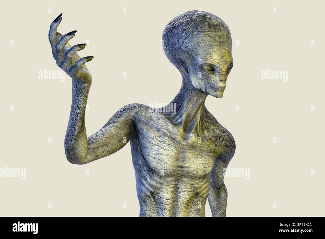 Humanoid alien with photo realistic highly detailed skin texture, 3D ...