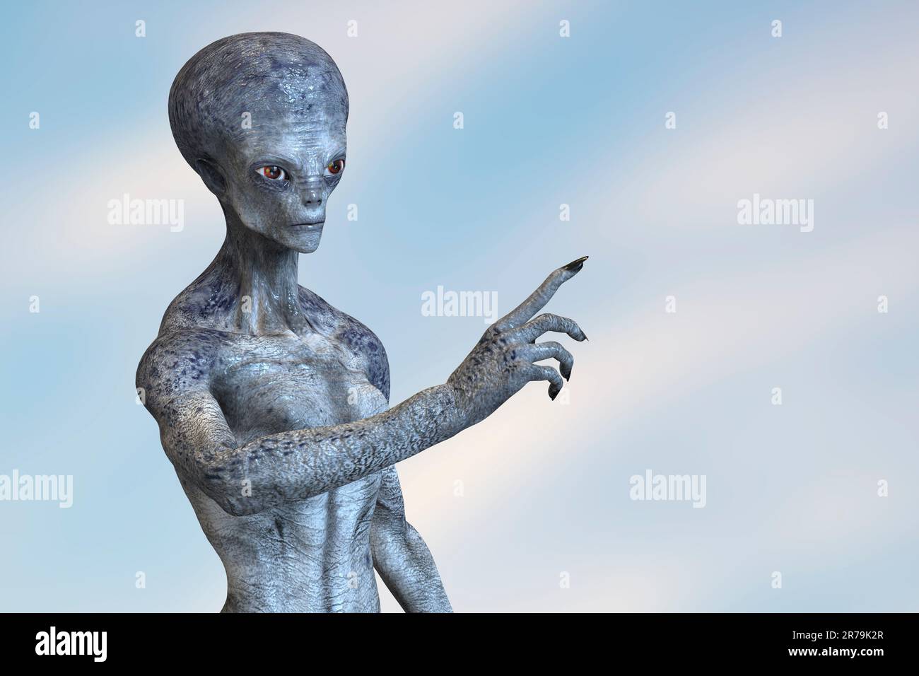 Humanoid alien with photo realistic highly detailed skin texture, 3D ...