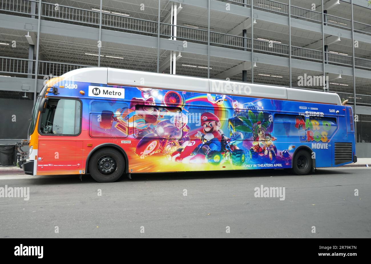 Hollywood, California, USA 12th June 2023 Super Mario Bros. Movie Bus ...