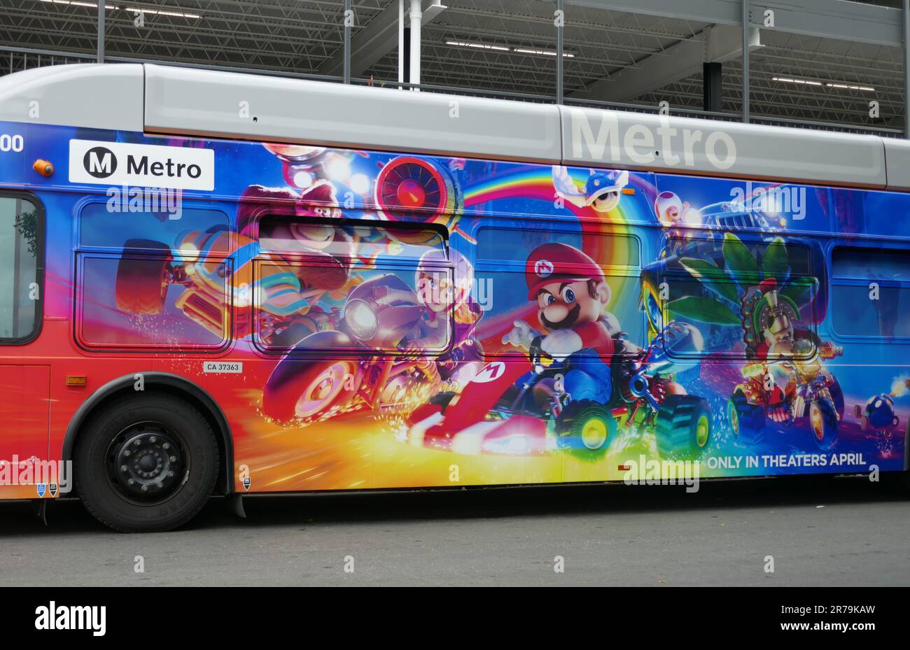 Hollywood, California, USA 12th June 2023 Super Mario Bros. Movie Bus ...