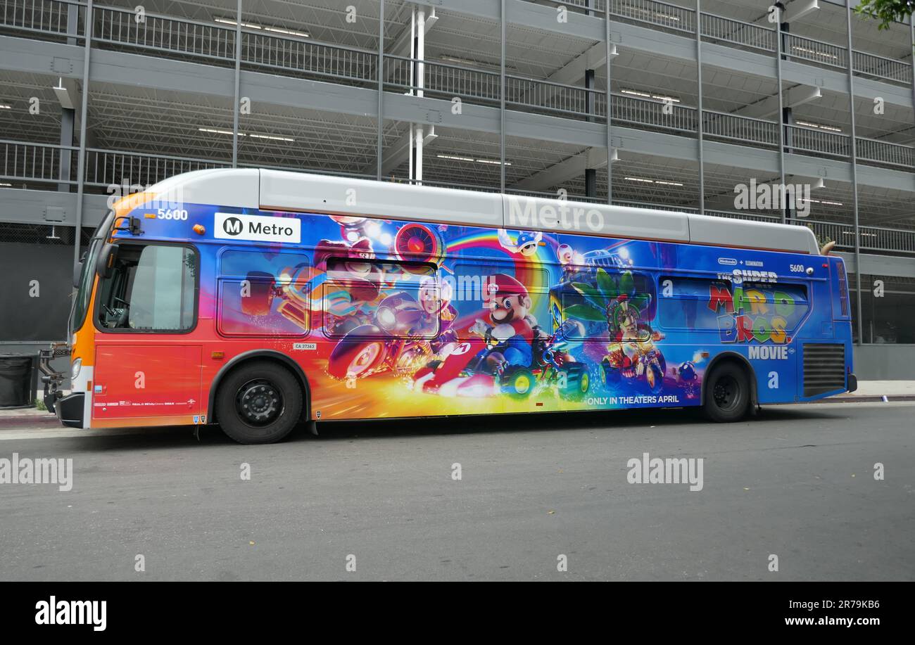 Hollywood, California, USA 12th June 2023 Super Mario Bros. Movie Bus ...