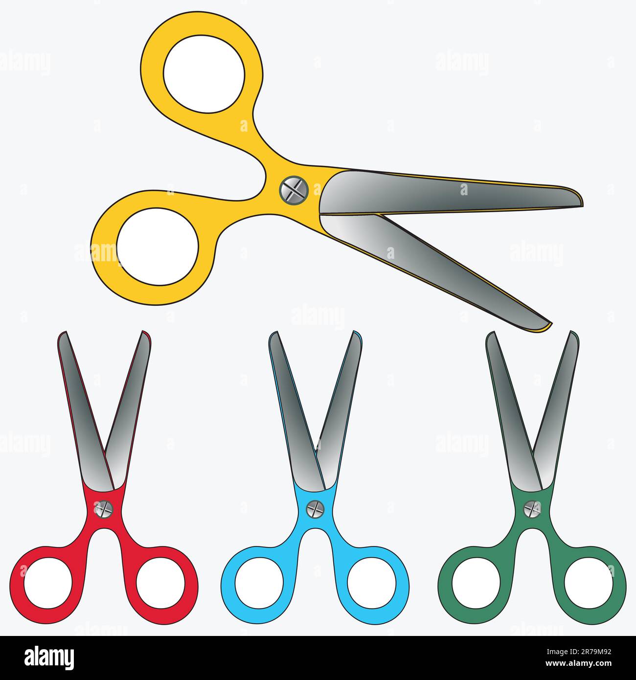 scissors collection against white background, abstract vector art ...