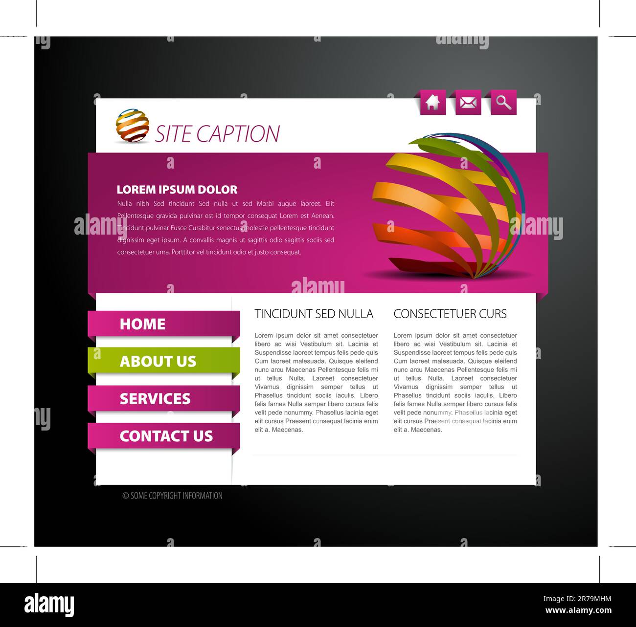 Modern web page template - with 3d navigation items Stock Vector Image ...