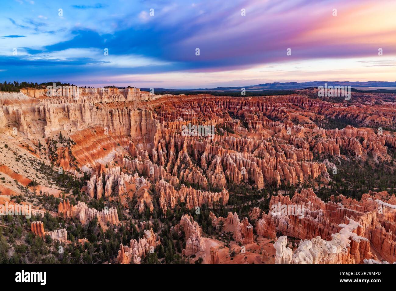 An amphitheater of columns carved into the rock. Bryce Canyon National ...