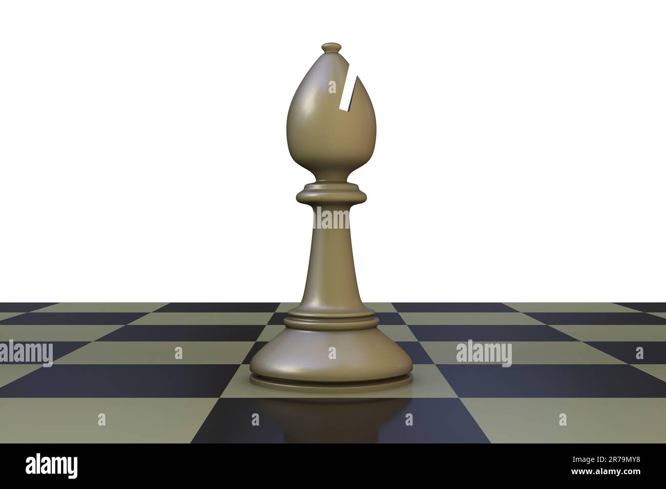 Chess bishop on chess board, 3D illustration Stock Photo - Alamy