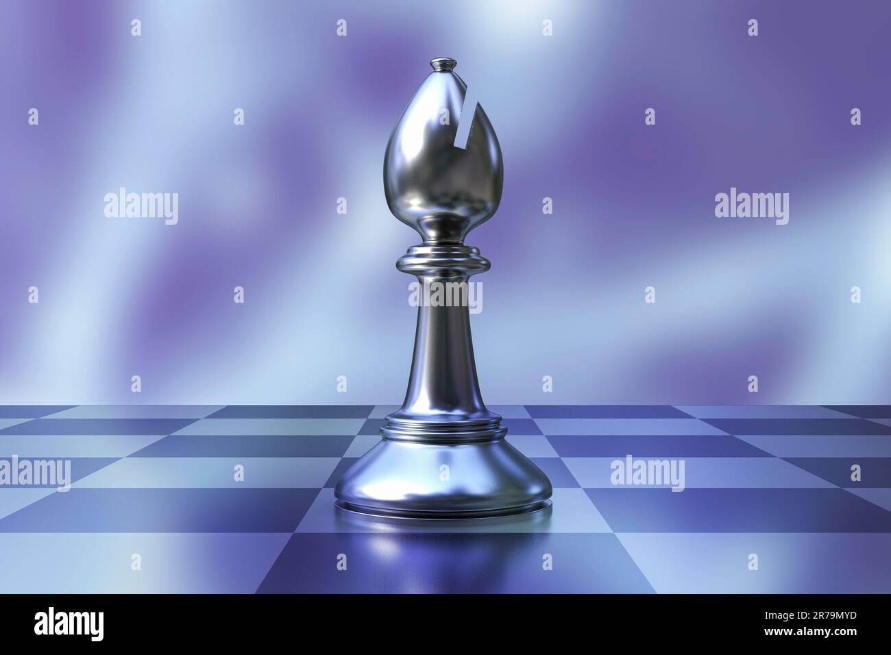 Chess bishop figure on chess board, 3D illustration Stock Photo - Alamy