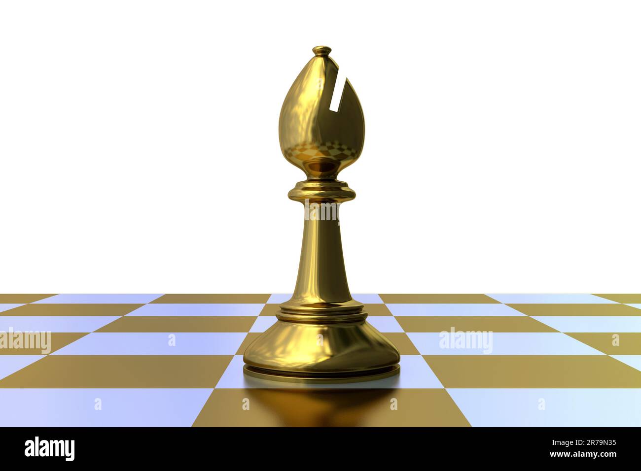Chess bishop figure on chess board, 3D illustration Stock Photo - Alamy