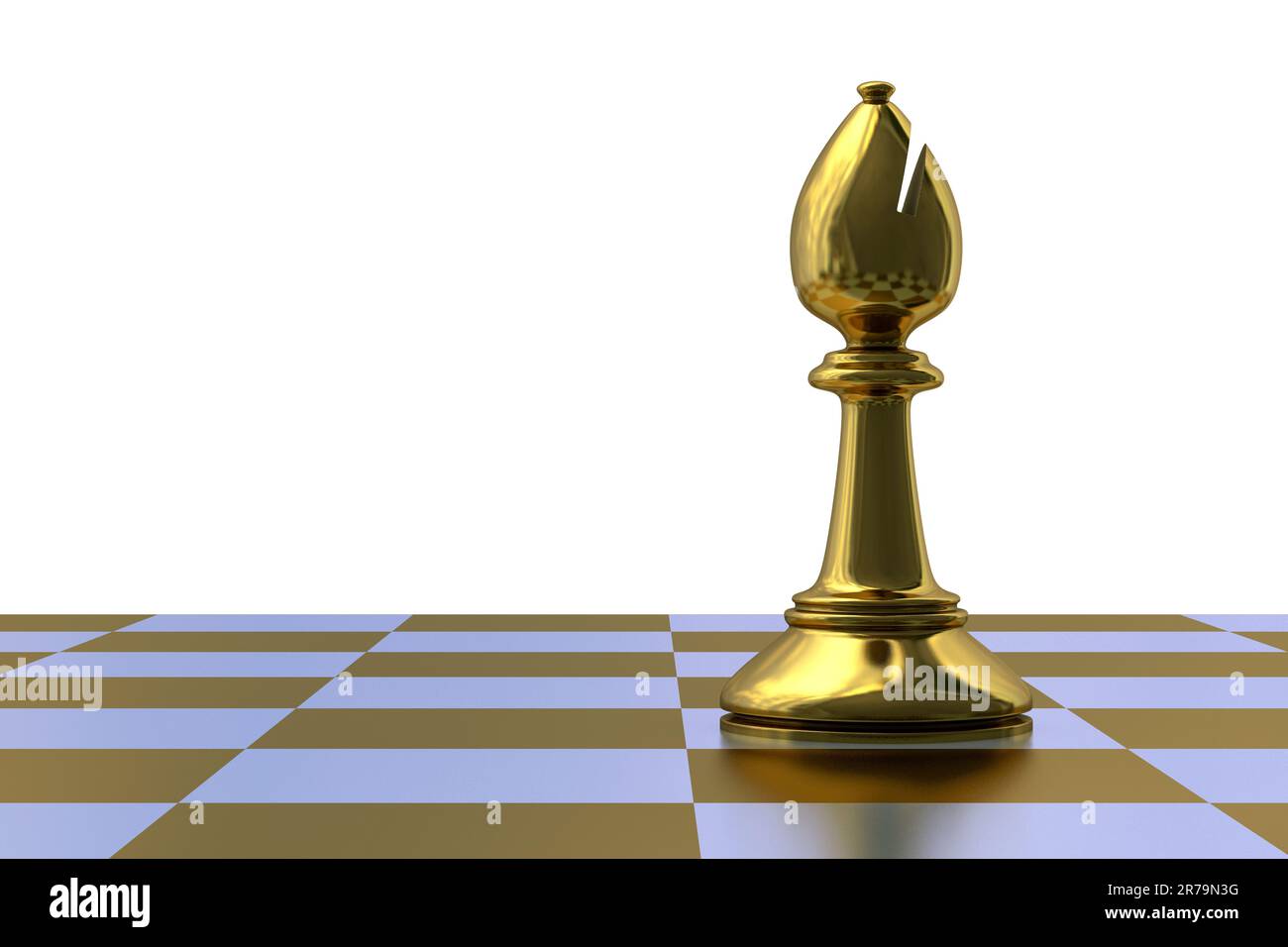 Chess bishop figure on chess board, 3D illustration Stock Photo - Alamy