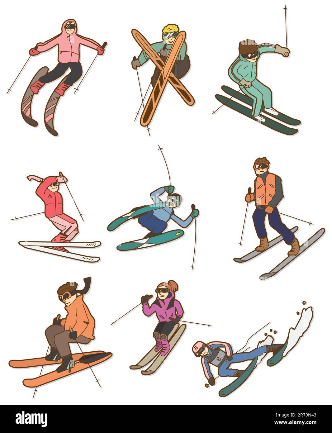 cartoon ski people icon Stock Vector Image & Art - Alamy
