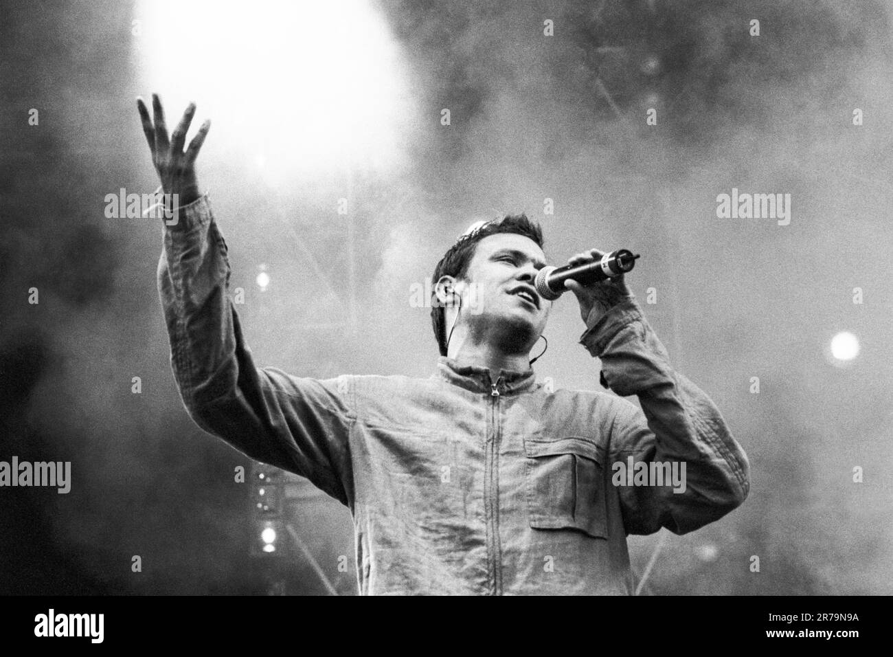 Will Young playing live at Radio 1 One Big Sunday at Morfa Stadium in ...