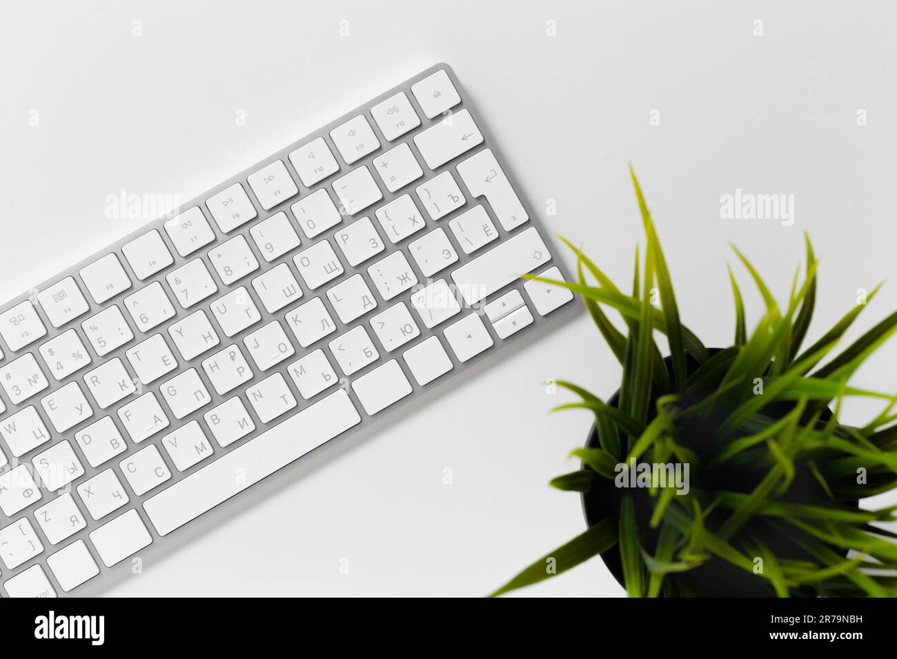 Office table with keyboard Stock Photo - Alamy