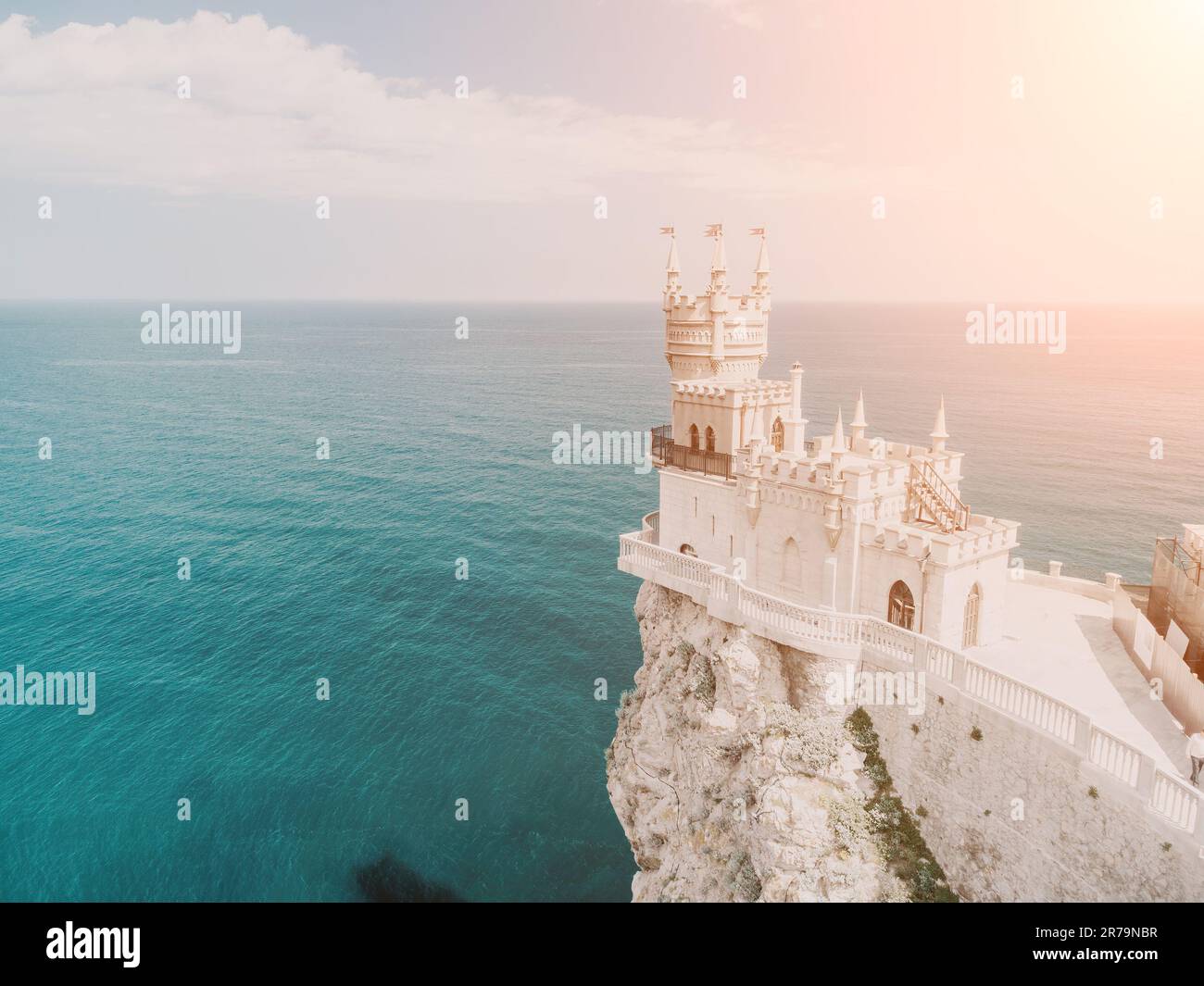 Crimea Swallow's Nest Castle on the rock over the Black Sea. It is a ...