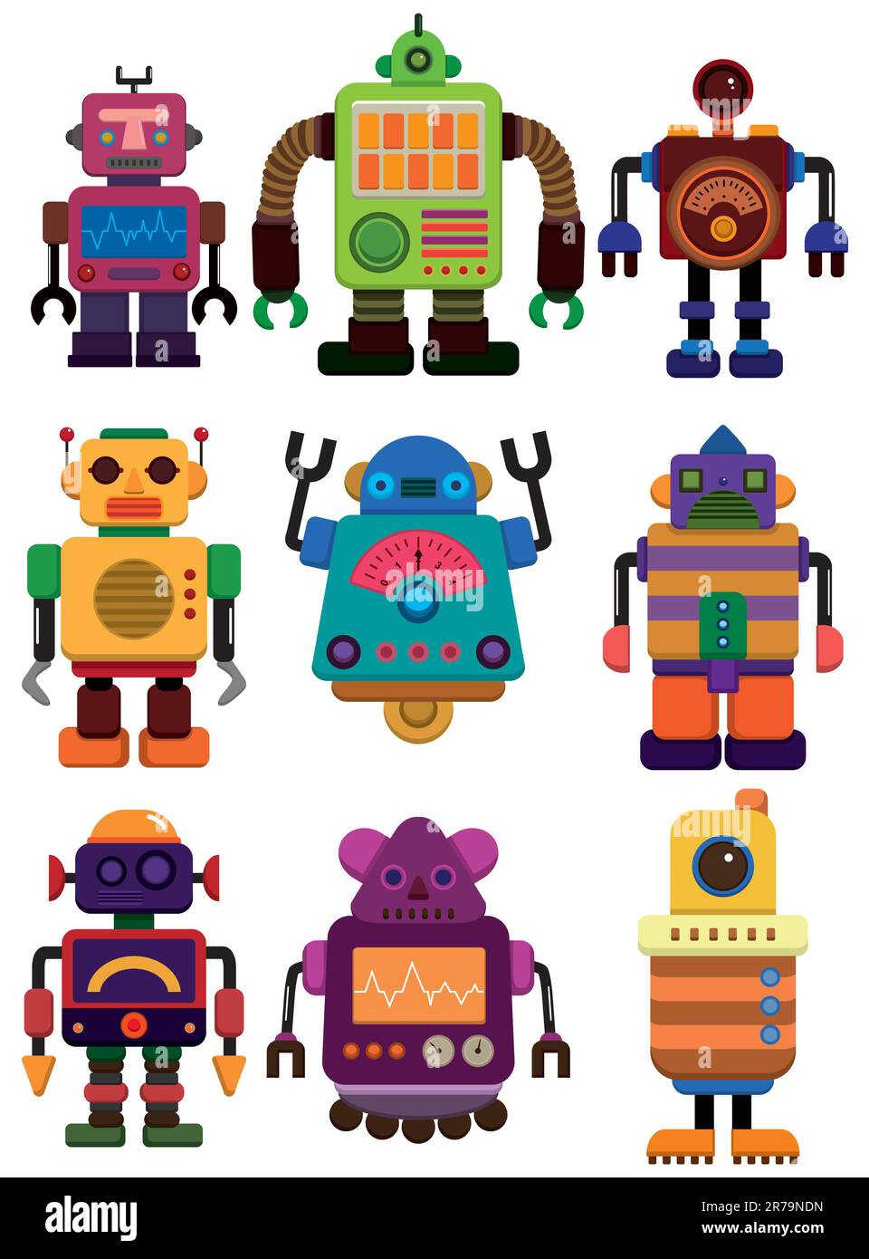 cartoon color robot icon Stock Vector Image & Art - Alamy