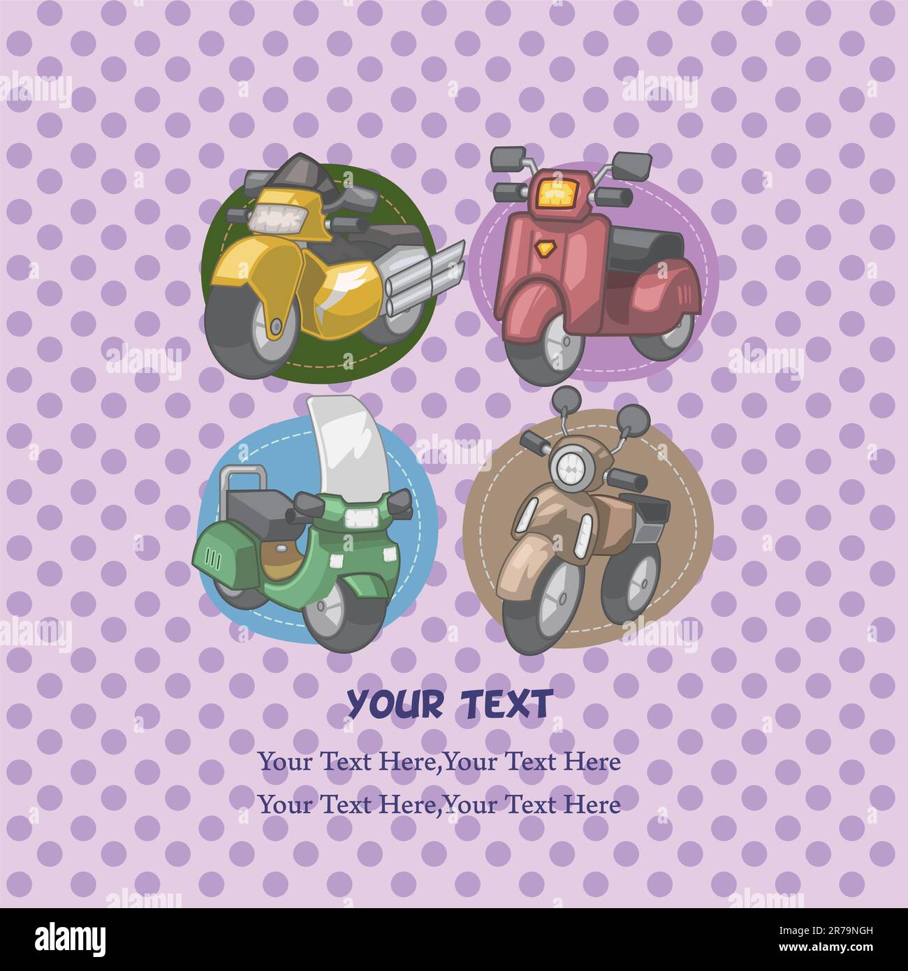 CARTOON MOTORCYCLE CARD Stock Vector Image & Art - Alamy