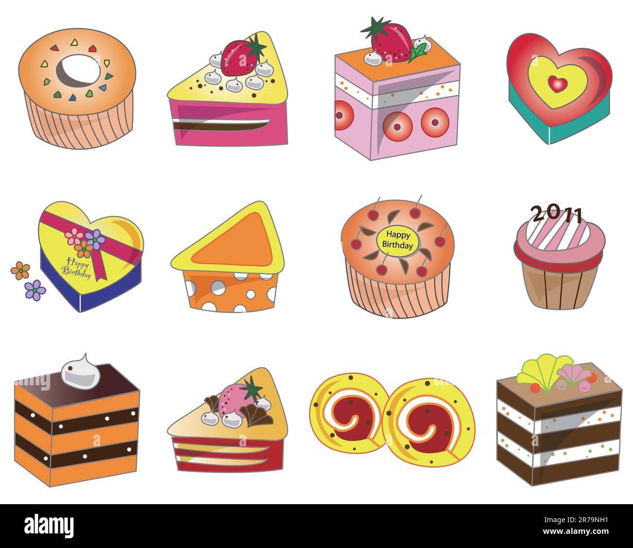 Cartoon muffin ice cream Cut Out Stock Images & Pictures - Alamy
