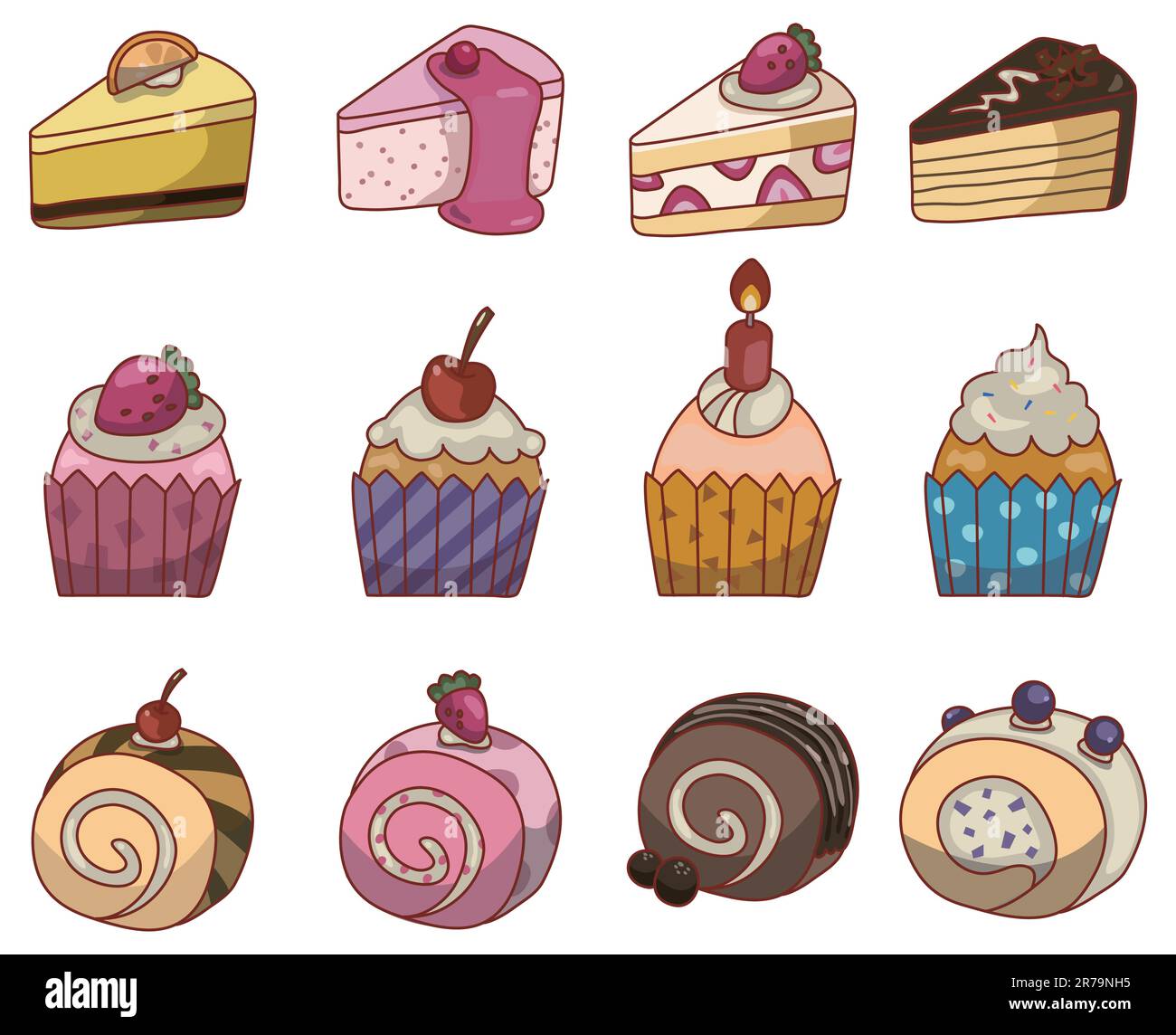 Cartoon muffin ice cream Cut Out Stock Images & Pictures - Alamy