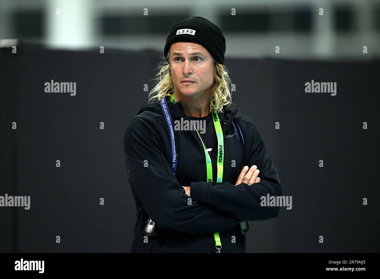 Melbourne, Australia. 14th June, 2023. Swim coach Dean Boxall looks on ...