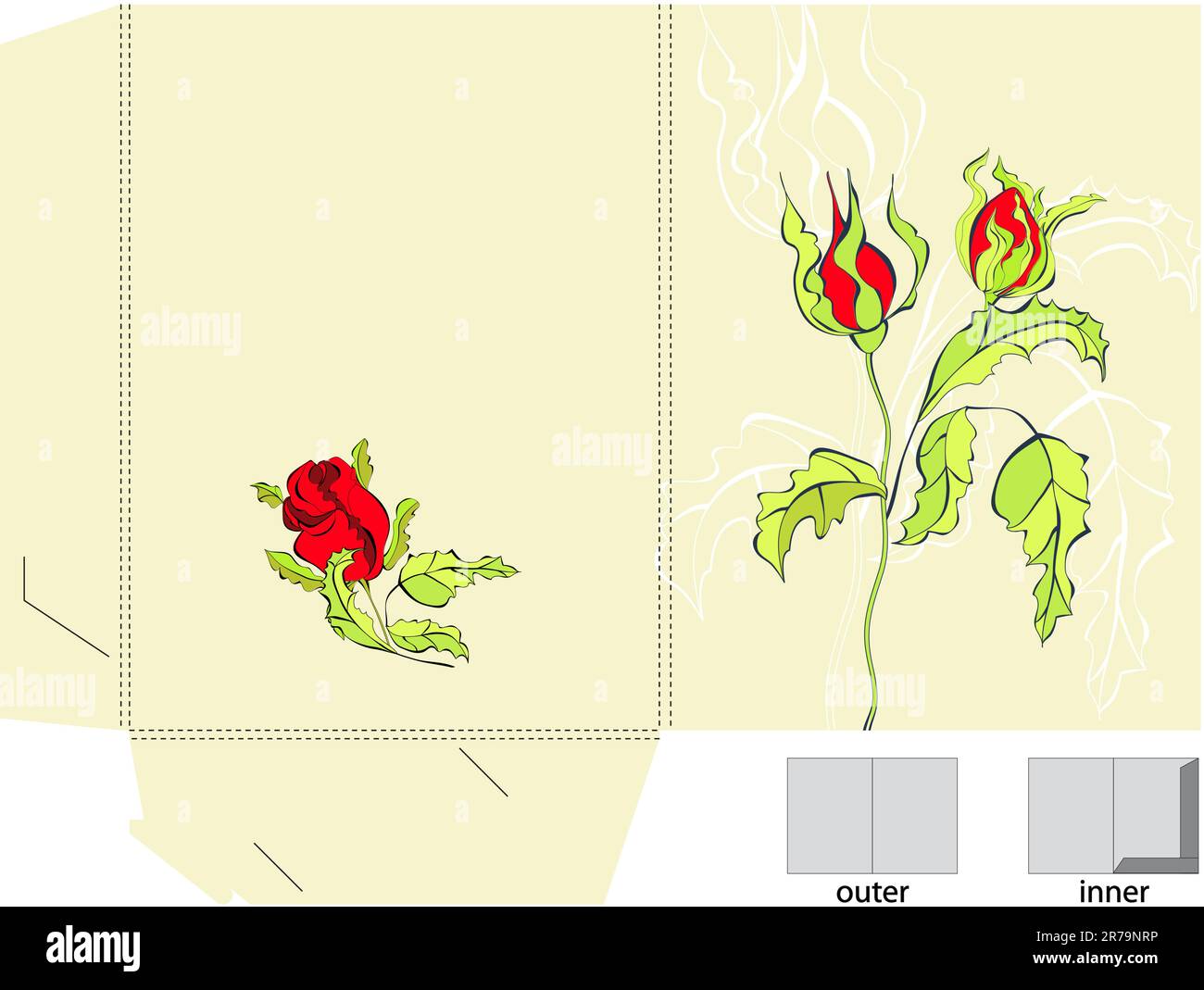 Template for folder with roses Stock Vector Image & Art - Alamy