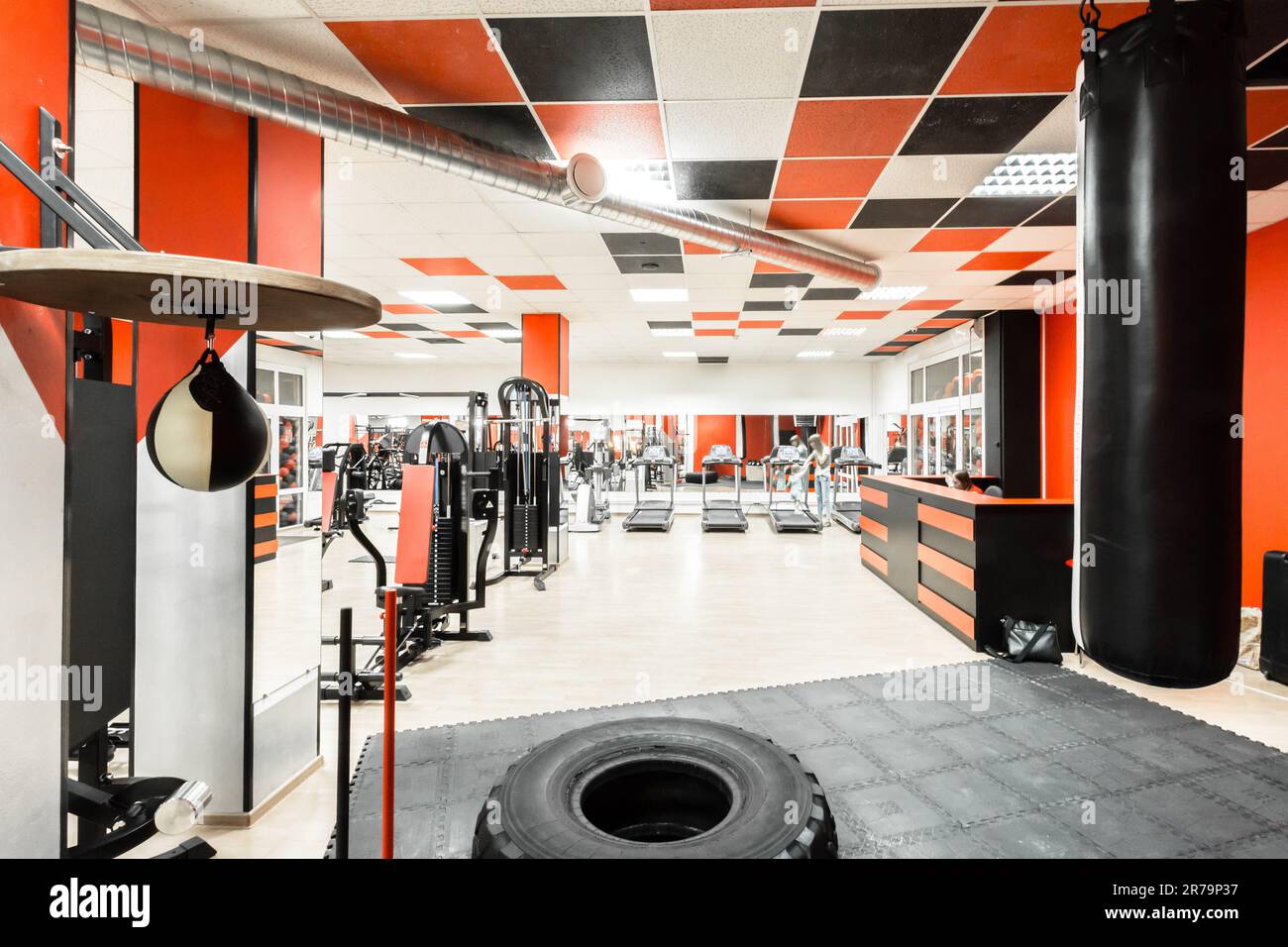Gym interior with equipment Stock Photo - Alamy