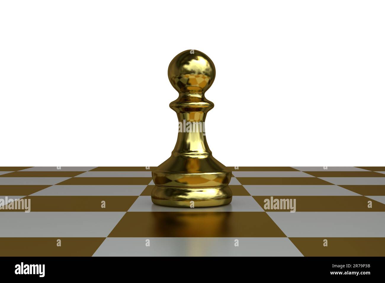 Chess pawn on chess board, close-up view, 3D illustration Stock Photo ...