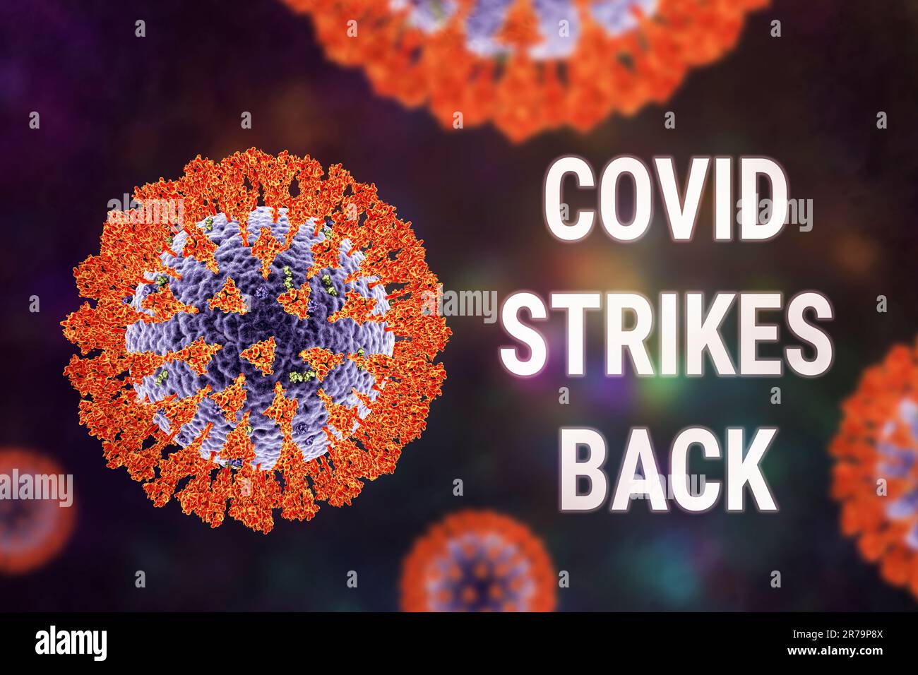 Illustration of coronavirus particles. Coronaviruses are a group of ...