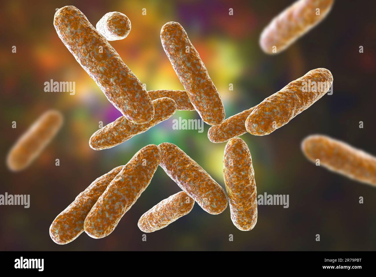 Bacteria Eikenella corrodens, 3D illustration. Eikenella is a normal ...