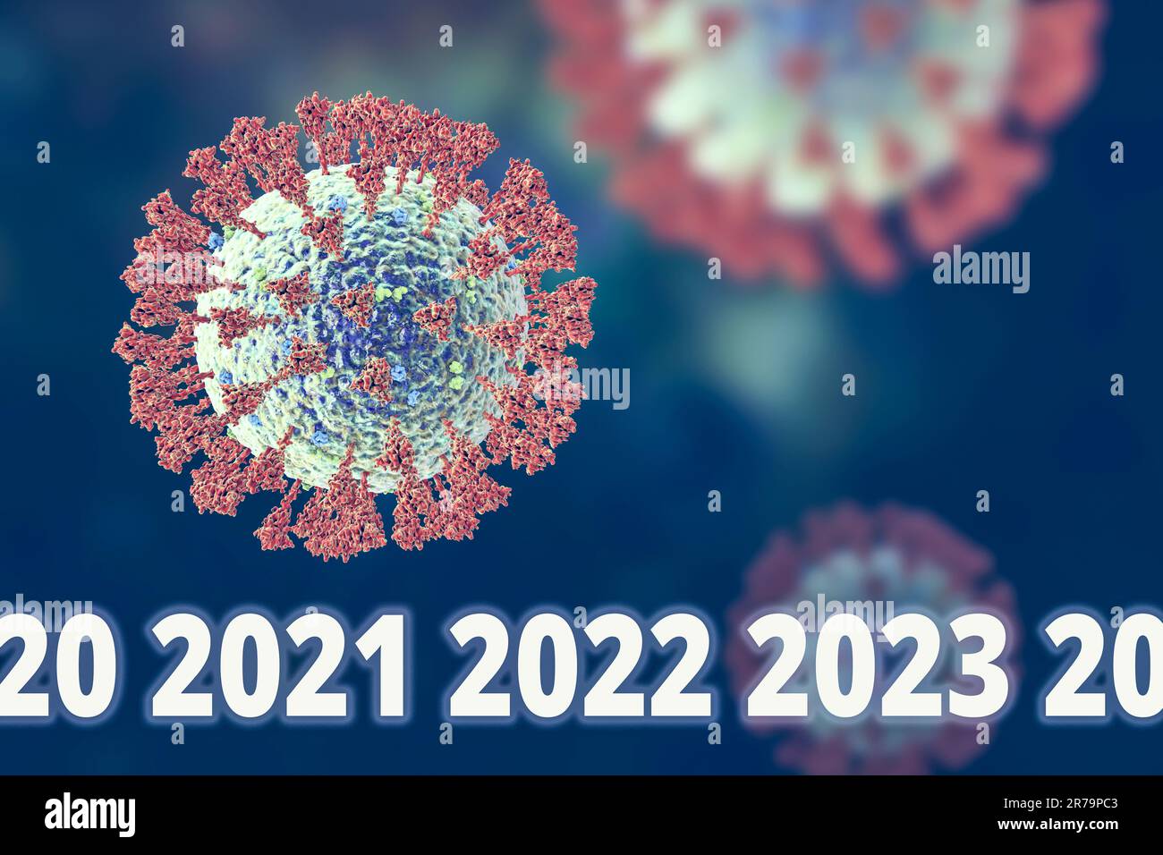 Illustration of coronavirus particles. Coronaviruses are a group of ...