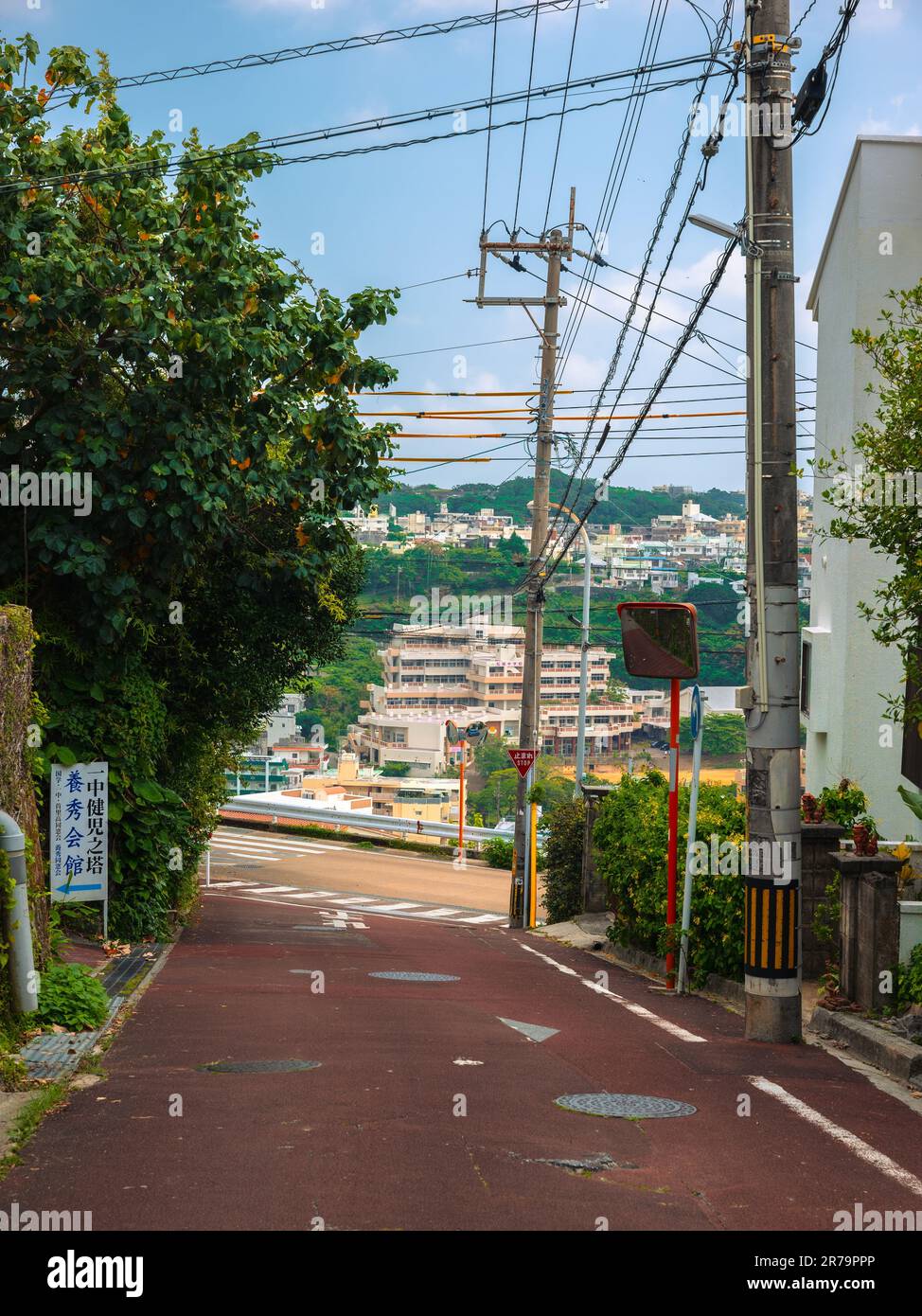A view of a red road in Okinawa, Japan Stock Photo - Alamy