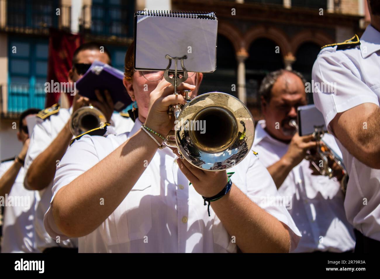Music band participating at the Corpus Christi procession, an age-old ...