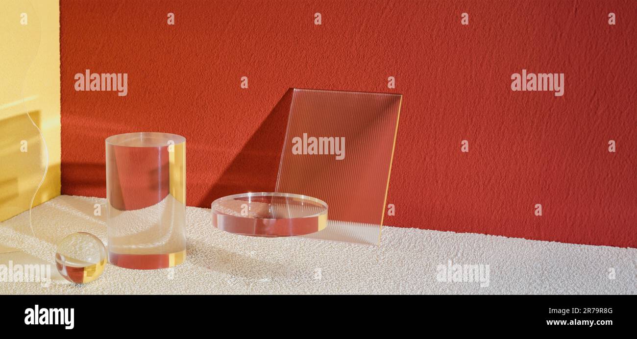 Transparency glass pedestal product display modern background light and ...