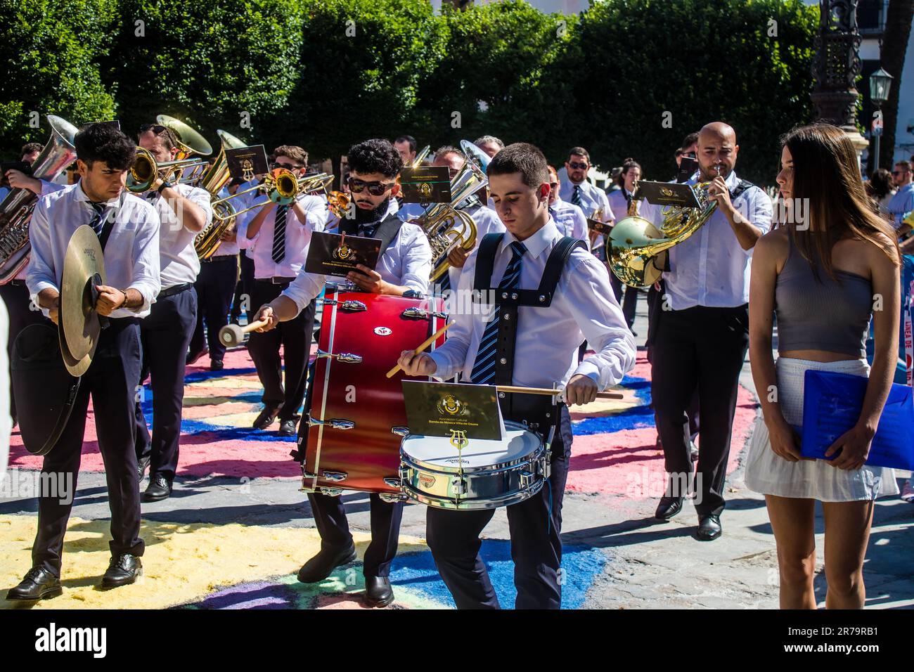 Music band participating at the Corpus Christi procession, an age-old ...
