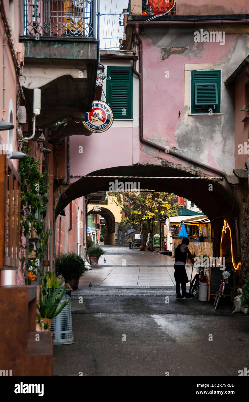 Colorful houses in Monterossa al Mare, Cinque Terre, Italy Stock Photo ...
