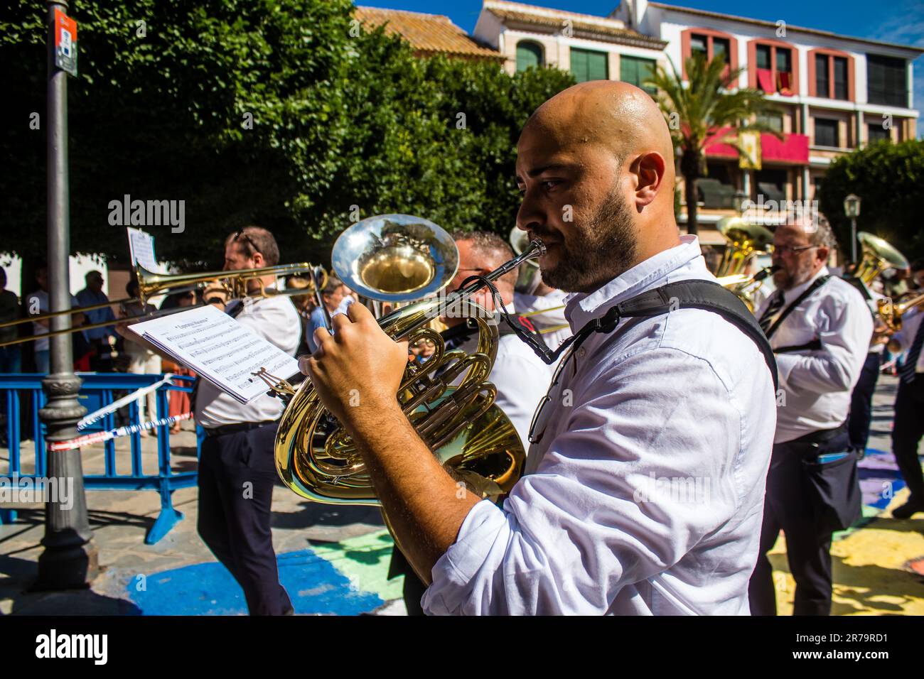 Music band participating at the Corpus Christi procession, an age-old ...