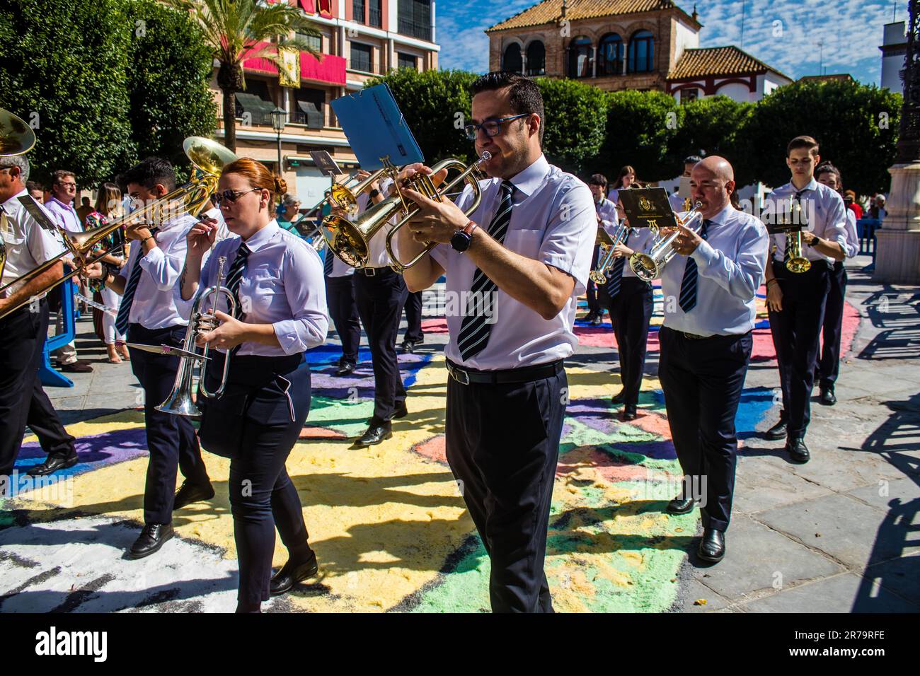 Music band participating at the Corpus Christi procession, an age-old ...