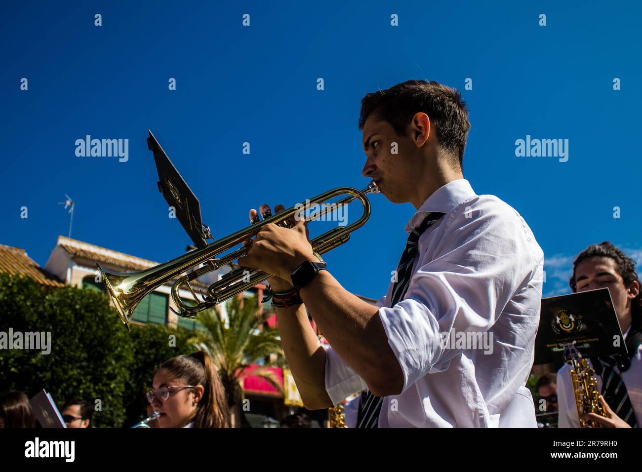 Music band participating at the Corpus Christi procession, an age-old ...