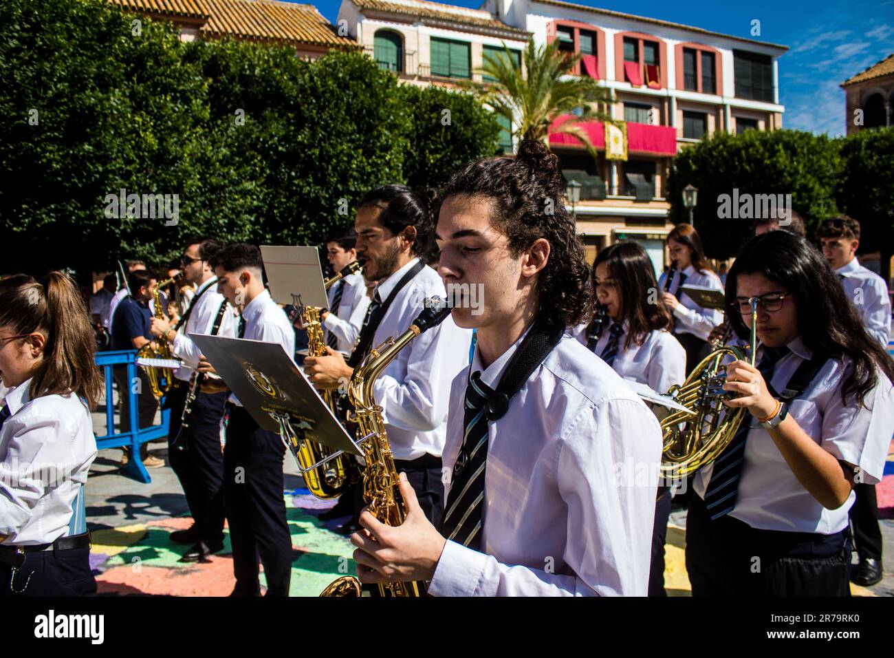 Music band participating at the Corpus Christi procession, an age-old ...