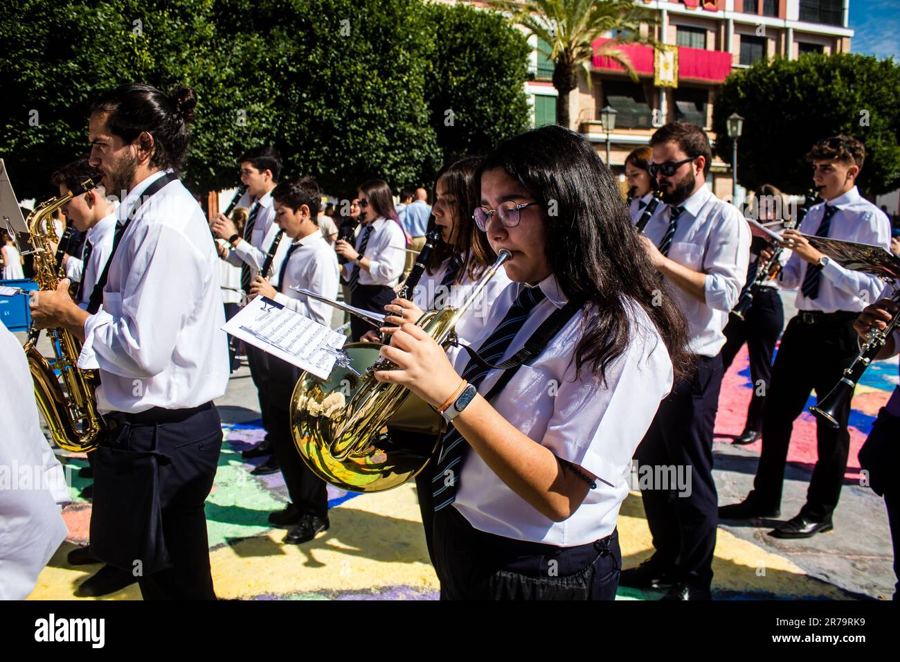 Music band participating at the Corpus Christi procession, an age-old ...