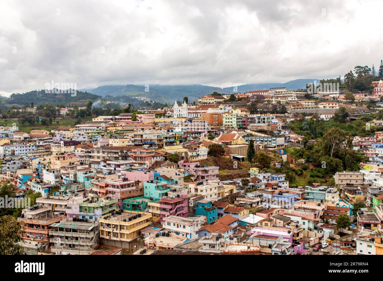 Aerial view of Coonoor town in India. Indian city landscape Stock Photo ...