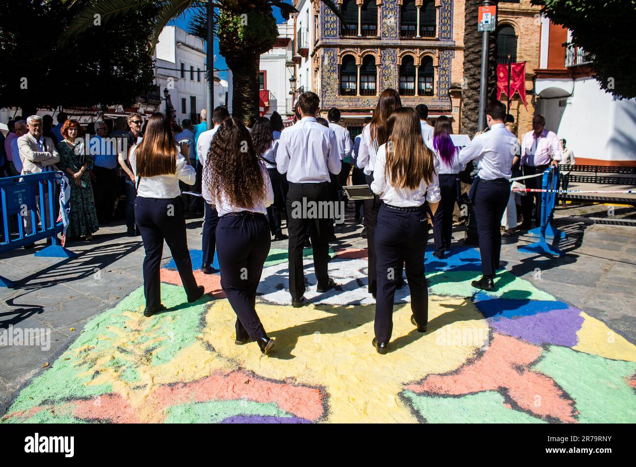 Music band participating at the Corpus Christi procession, an age-old ...