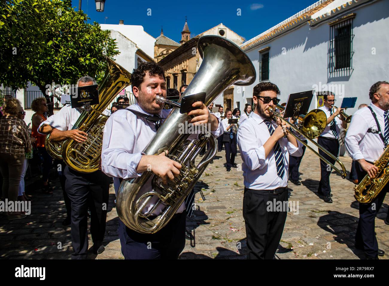 Music band participating at the Corpus Christi procession, an age-old ...